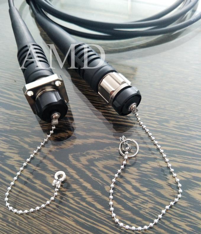 4 Core 5.0mm Spiral Armored Fiber Cable SM Single Mode Black TPU jacket ...