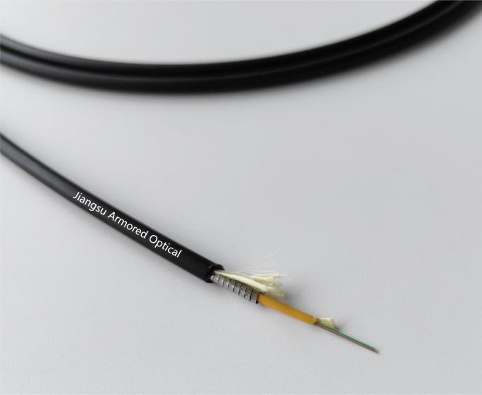 4F-12F 5.0mm Spiral Micro Armored Fiber Cable Black LSZH Jacket FTTH ...