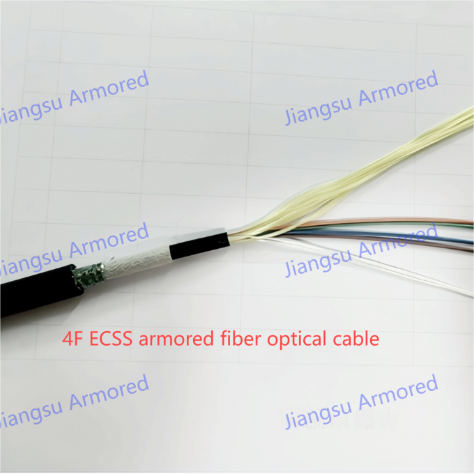 4 Core ECCS Corrugated Steel Armored Fiber Optical Cable 8.2mm HDPE ...