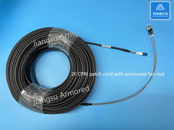 SM Armored FTTA Patch Cord CPRI 7.0mm Black DLC FC Armored Fibre Optic ...