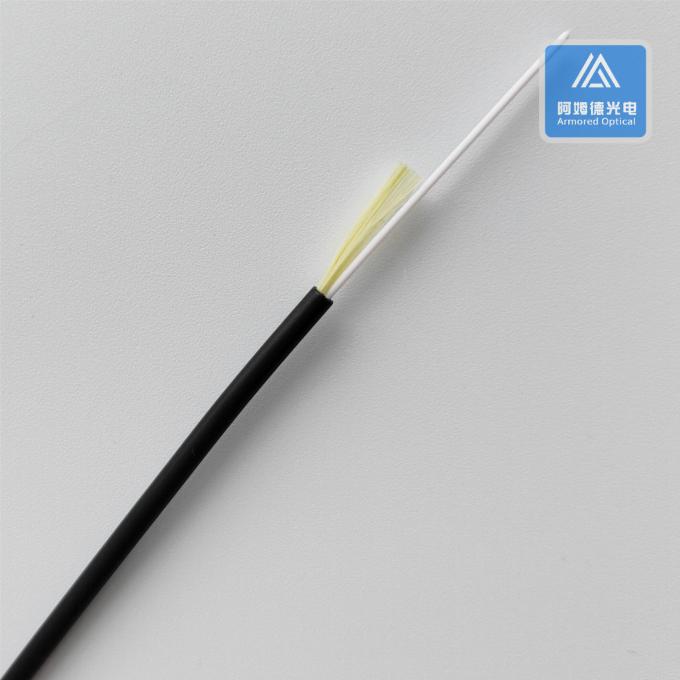 Black Indoor Fiber Optic Cable Simplex Single Mode 3mm LSZH FTTH
