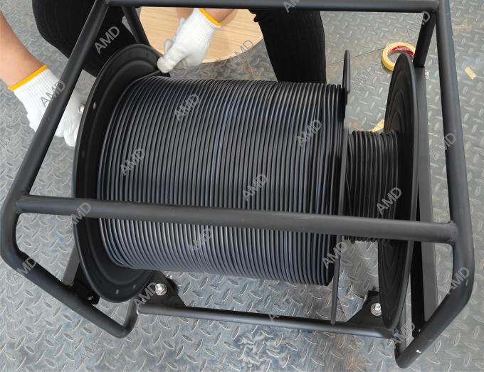 Metallic Cable Reel Spool Black Tactical Fiber Cable Reel Emergency ...