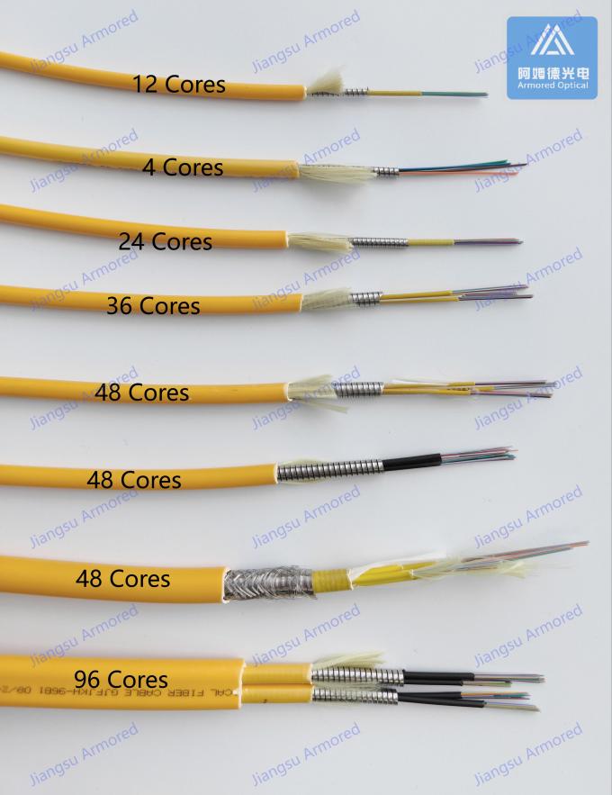 24 Cores SM Outdoor Armored Fiber Optic Cable 5.0mm
