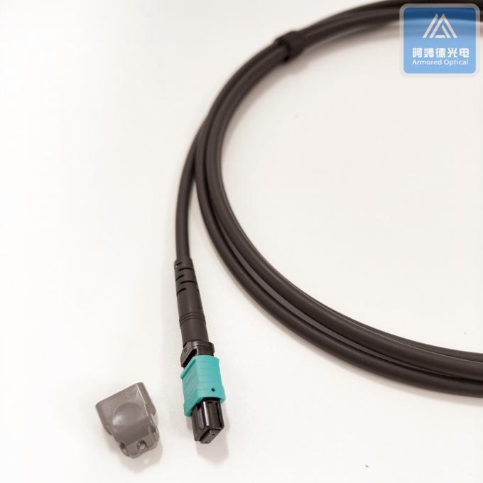 12 Cores Spiral Armored MPO Fiber Patch Cord Housing 5.0mm LSZH Jacket ...