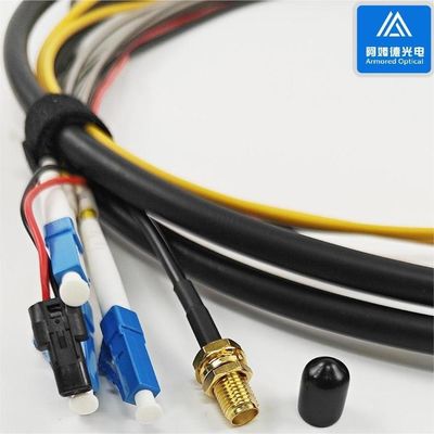 Electrical Hybrid Fiber Optic Cable 4 Cores SM G657A2 Fiber 4pcs 0.17² ...