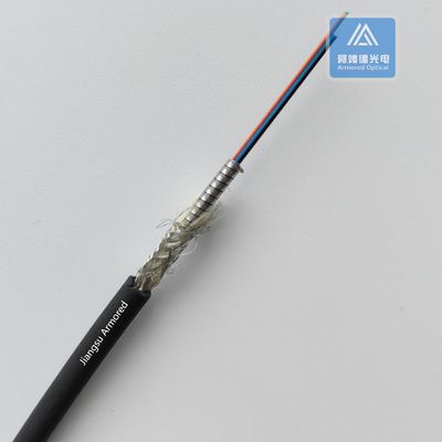 Spiral Armored Fiber Optic Patch Cord 4 Core 5.0mm Black