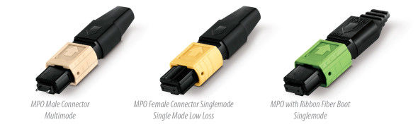 MPO Male Female Fiber Optic Connectors High Precision Guide Pins SM ...