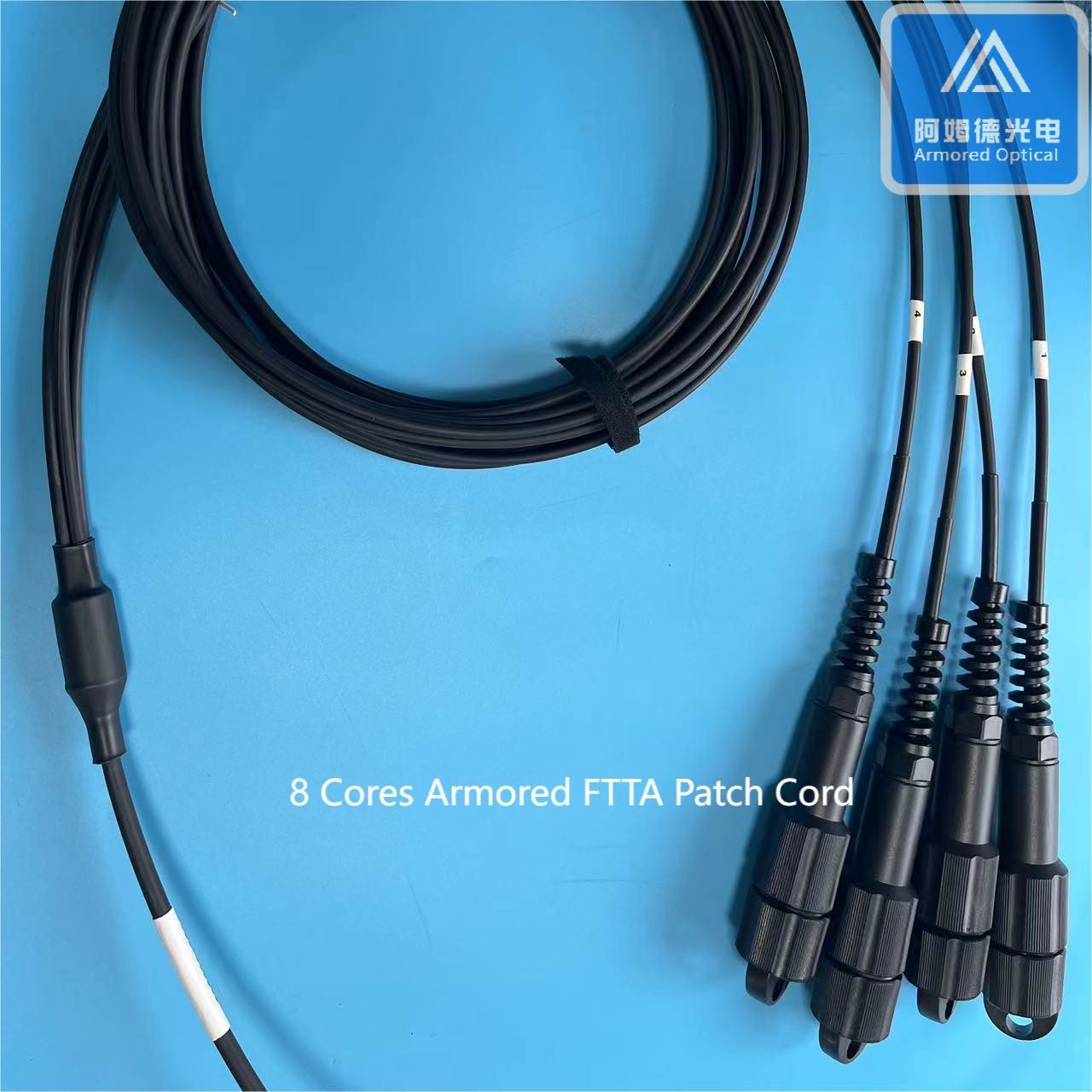 8 Cores SM Armored FTTA Patch Cord 100M CPRI Patch Jumper With PDLC ...