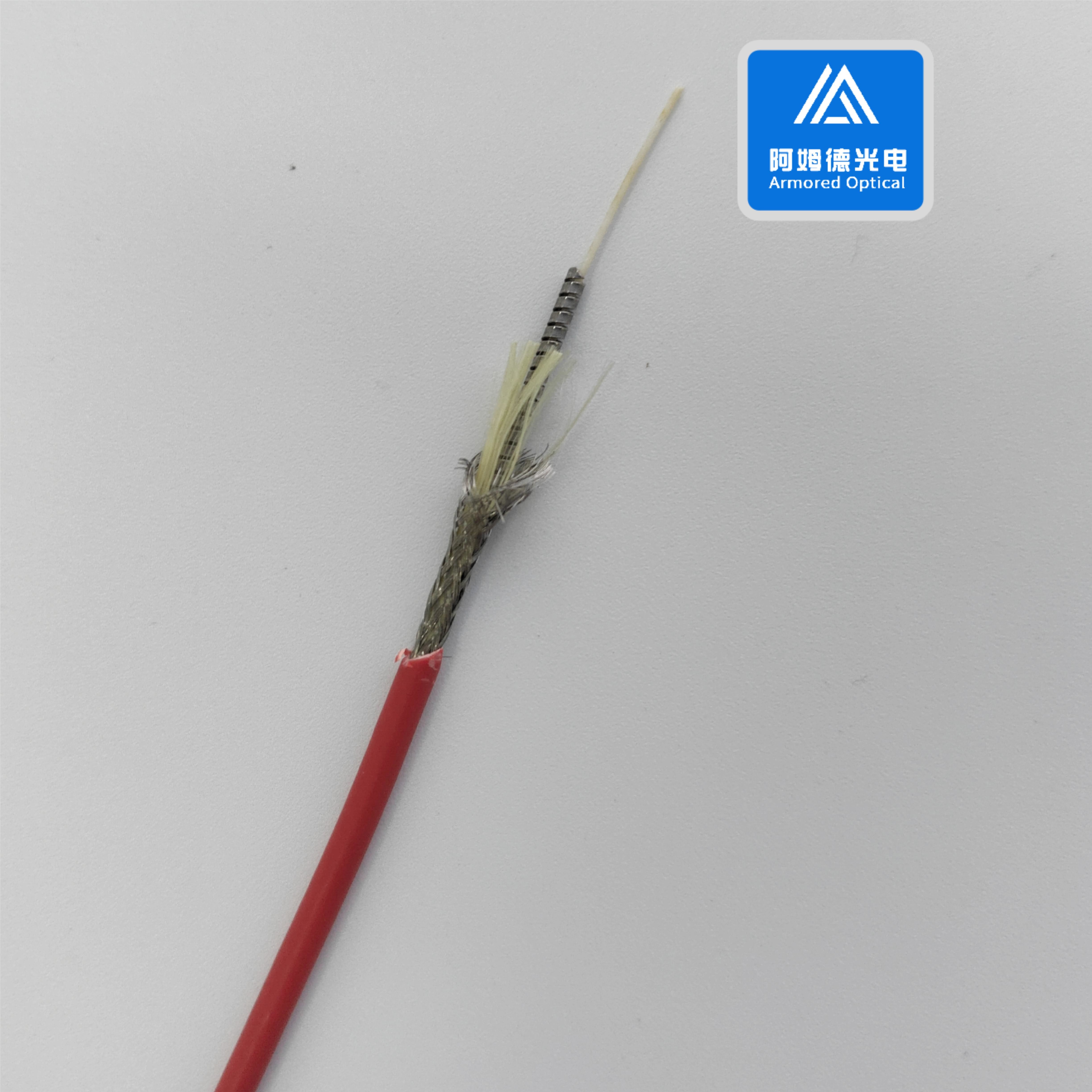 Simplex 3.0mm Armored Sensing Fiber Optic Cable LSZH jacket 62.5 125 ...