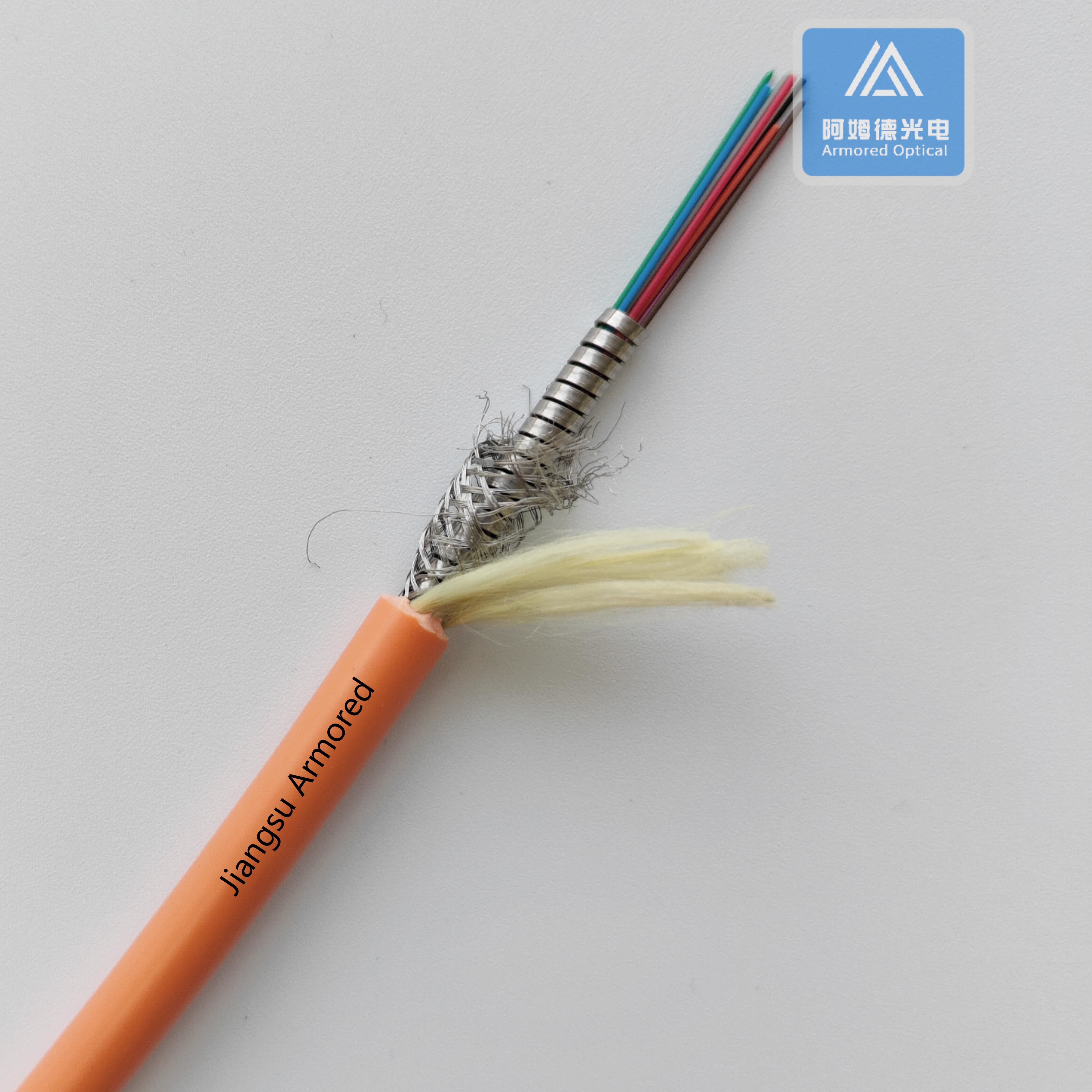 12 Strand Armored Fiber Optic Cable Armored Multimode Fiber 6.0mm ...