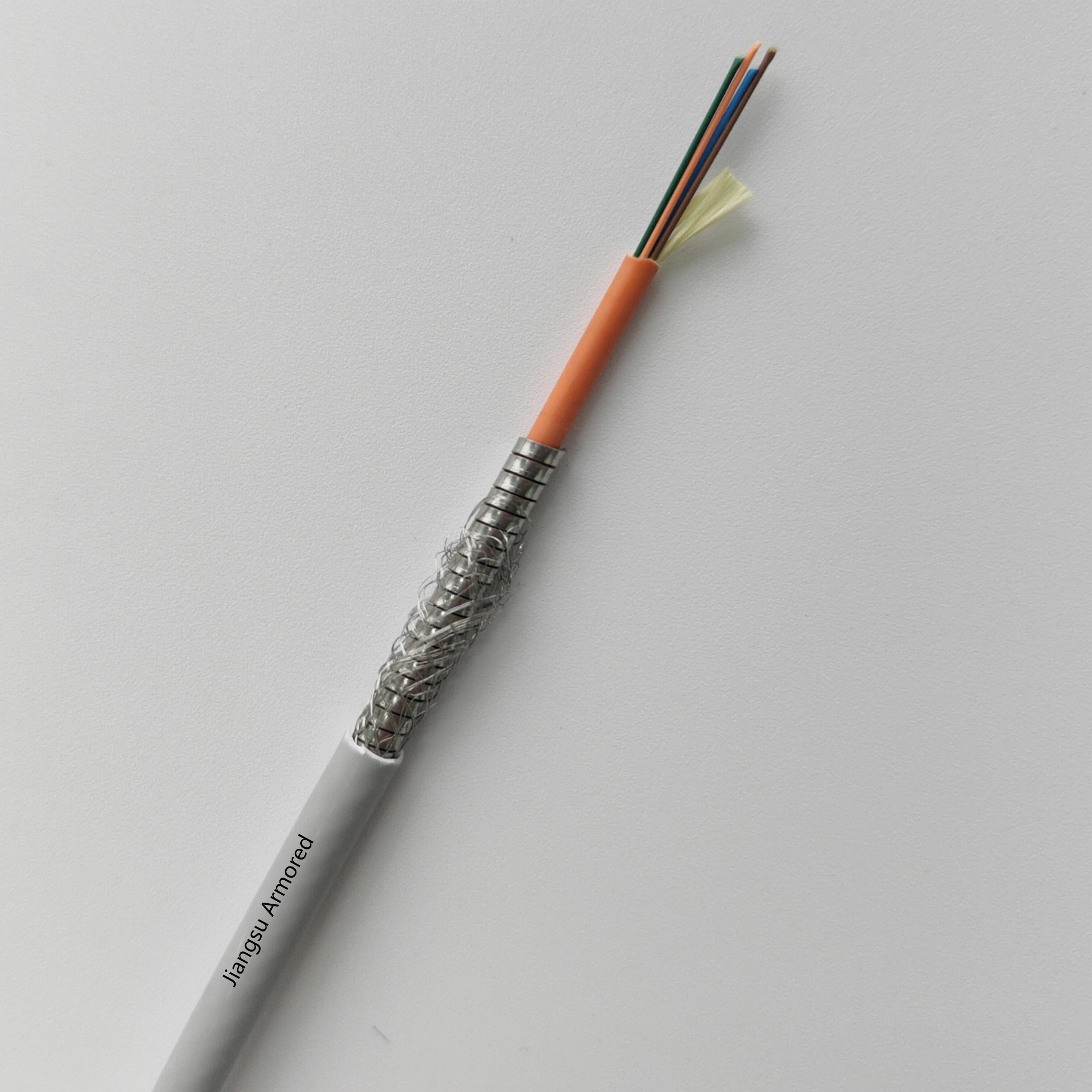 4 core fiber optic cable armored optical cable 5.5mm Grey PVC Braiding Mesh