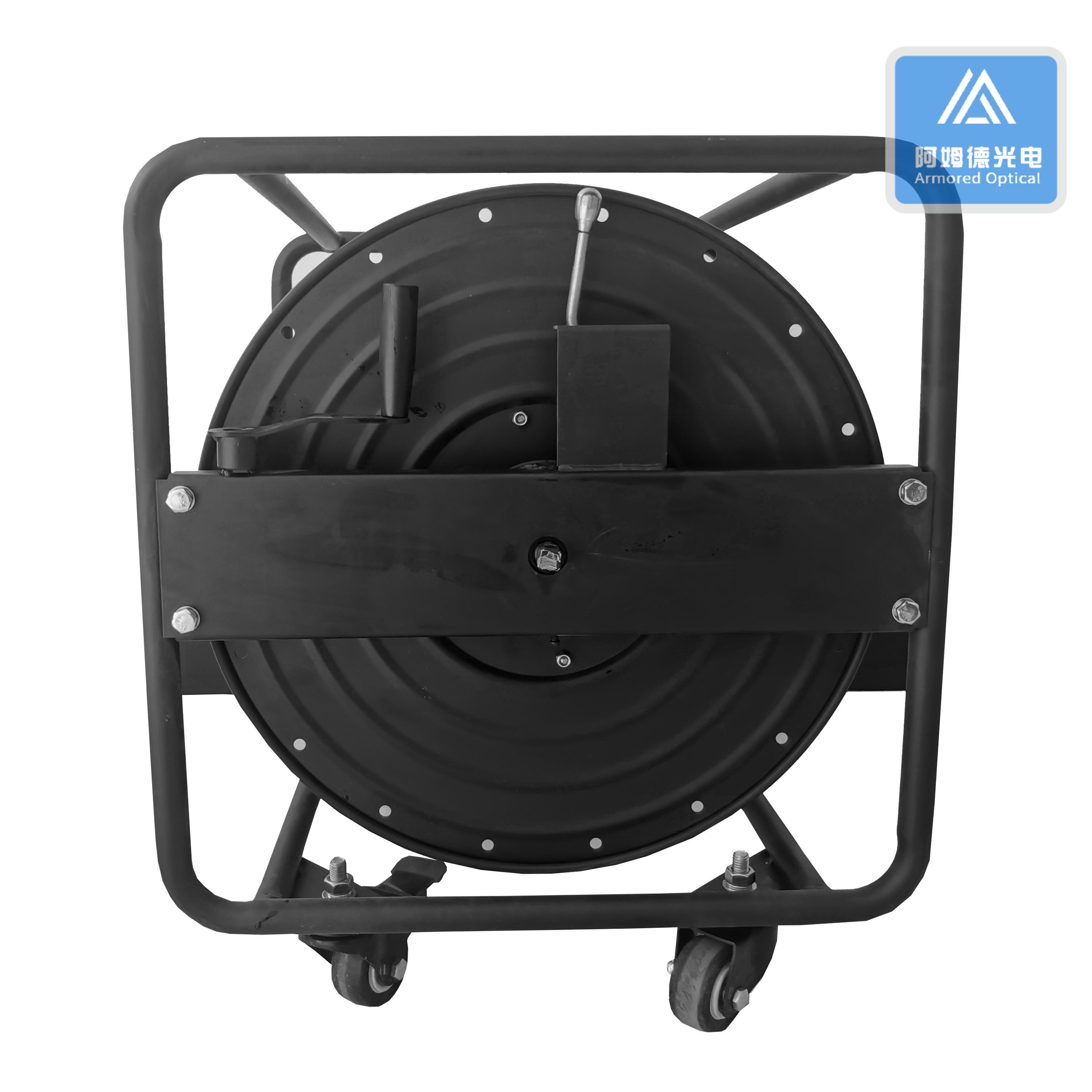 Metallic Cable Reel Spool Black Tactical Fiber Cable Reel Emergency ...